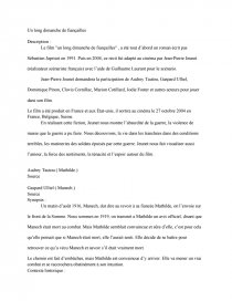 un long dimanche de fiancailles commentaire littéraire