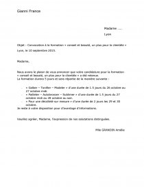 lettre convocation de formation