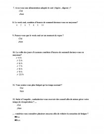questionnaire sur le sommeil des étudiants