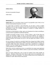 Biographie d'Emile Zola 2nde Français