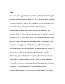 Philosophie: Dissertation sur le determinisme