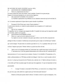 le petit prince fiche de lecture