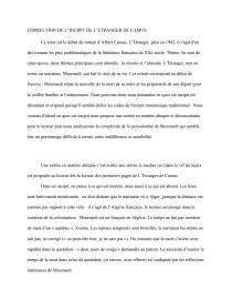 l'incipit du roman d'albert camus letranger 3ème Français