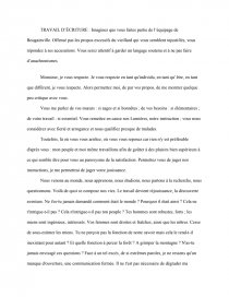 écriture d'invention discours